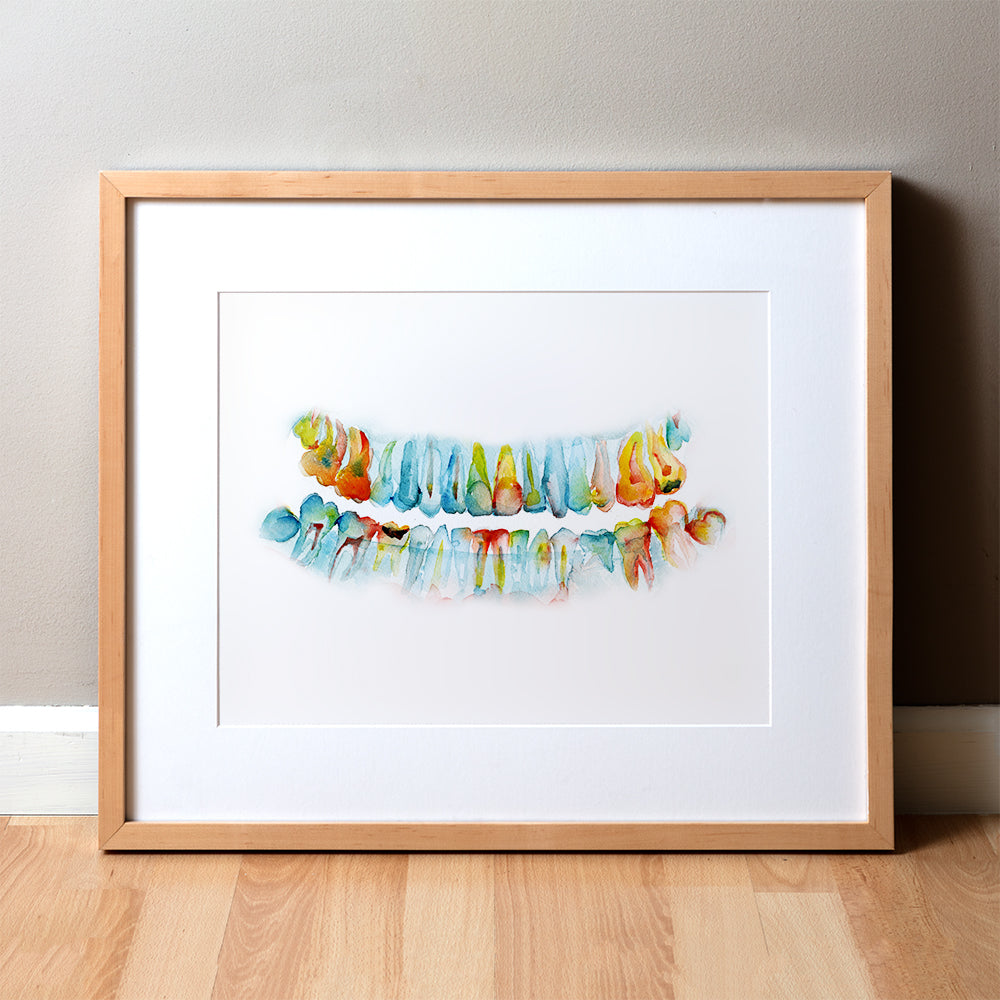 Abstract Pan X Ray Watercolor Print | Dental Art – Lyon Road Art
