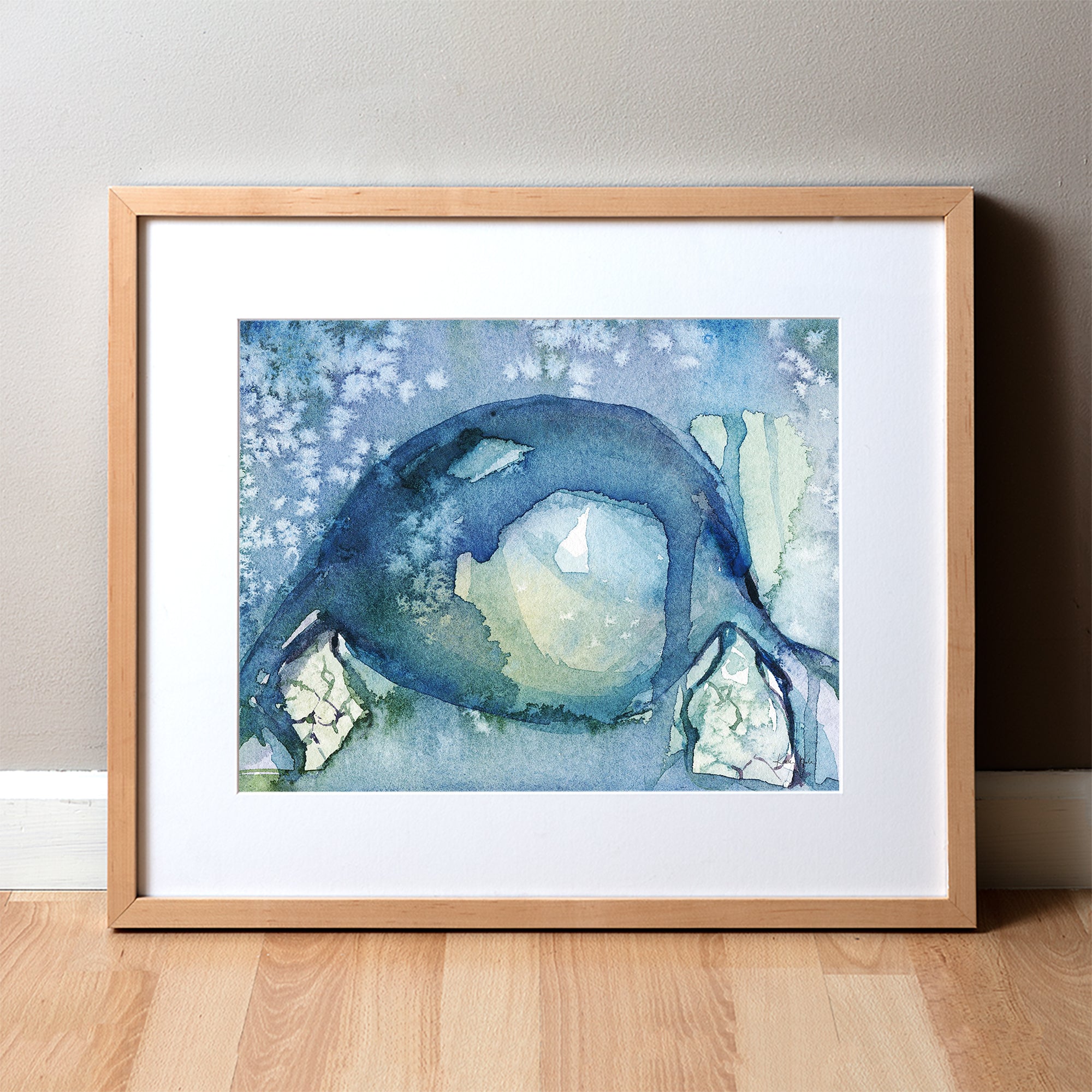 Abstract Uterus in Teal Watercolor Print | Fertility Art – Lyon Road Art