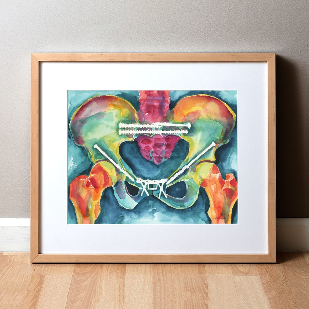 Bright Pelvis Watercolor Print – Lyon Road Art