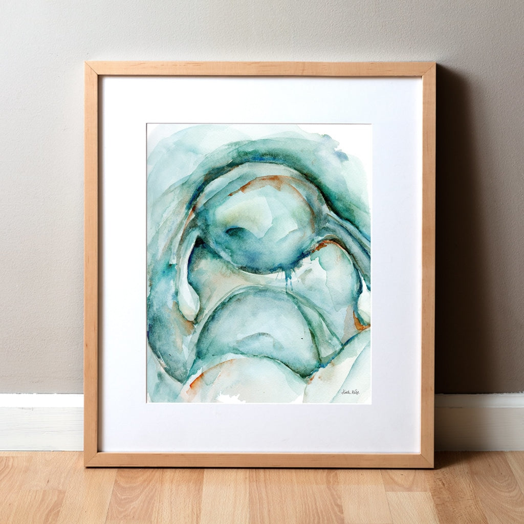 Abstract Uterus in Teal Watercolor Print | Fertility Art – Lyon Road Art